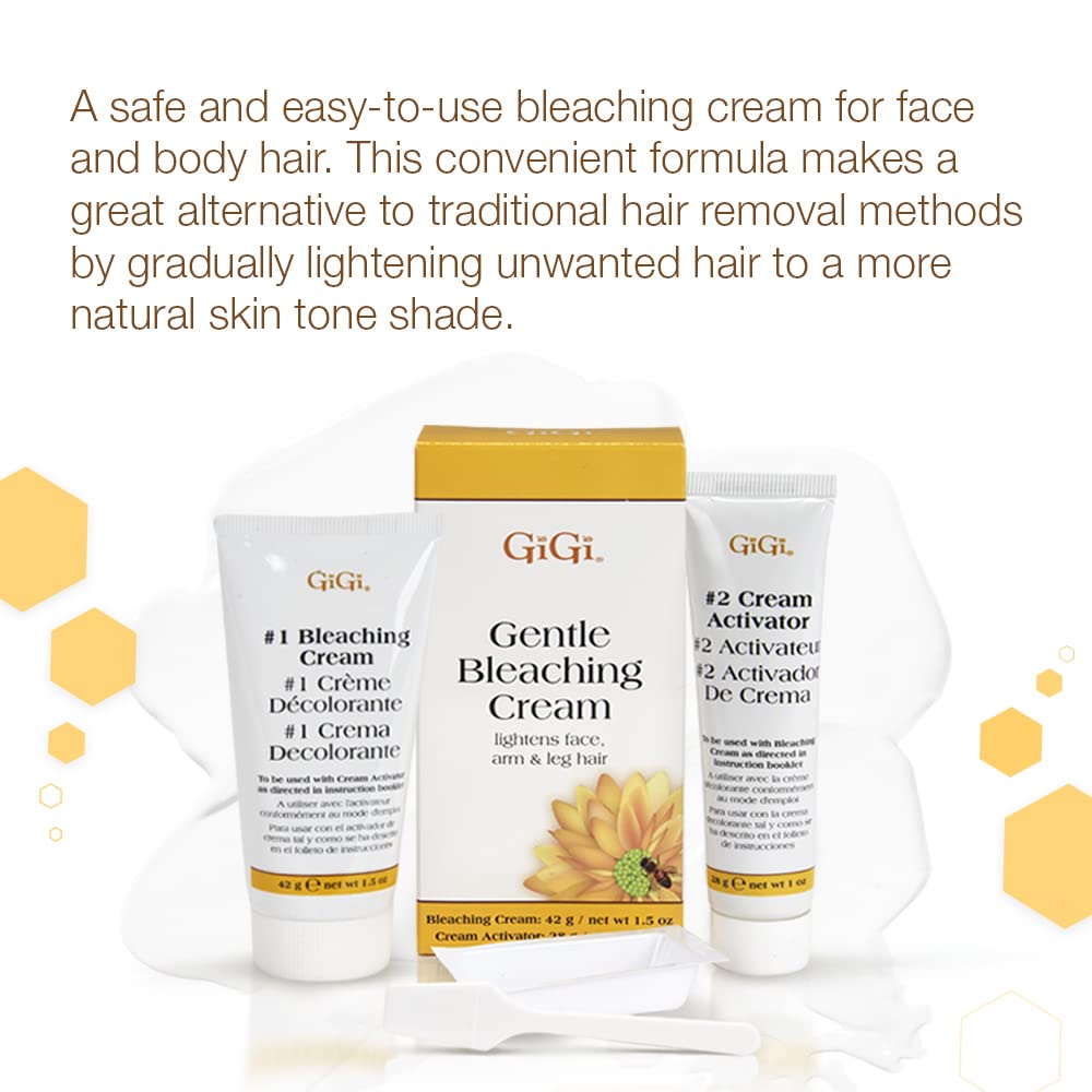 GiGi Gentle Bleaching Cream Kit | Lightens Face, Arm & Leg Hair ...