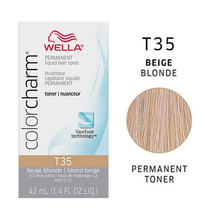 Wella ColorCharm Permanent Liquid Hair Toner 42 ml / 1.4 oz - T35 Beig ...