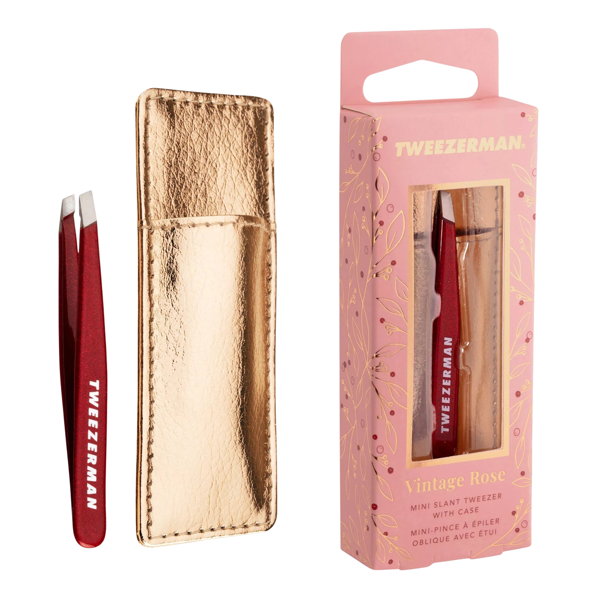 Tweezerman Mini Slant Tweezer With Case - Vintage Rose | 4046-VRR ...