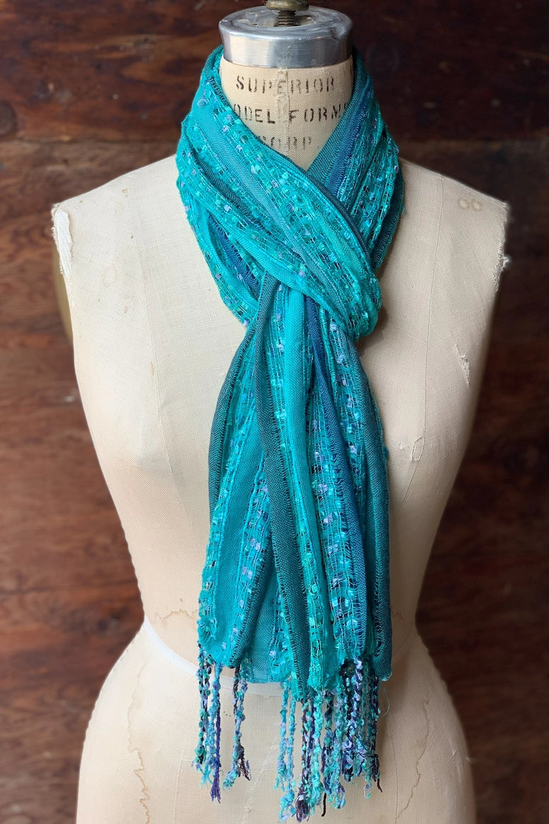 Dolma Pema Rayon Scarf - Turquoise – Hermosa Beauty