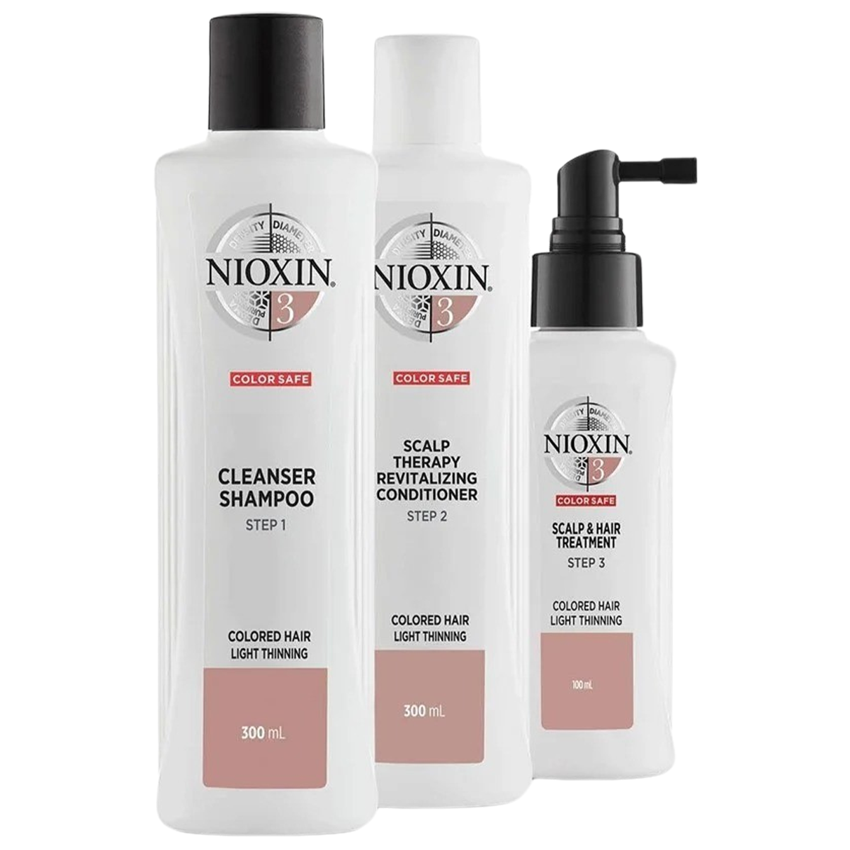 Nioxin System 3 Shampoo, Conditioner & Treatment 3-Step Kit | Colored ...