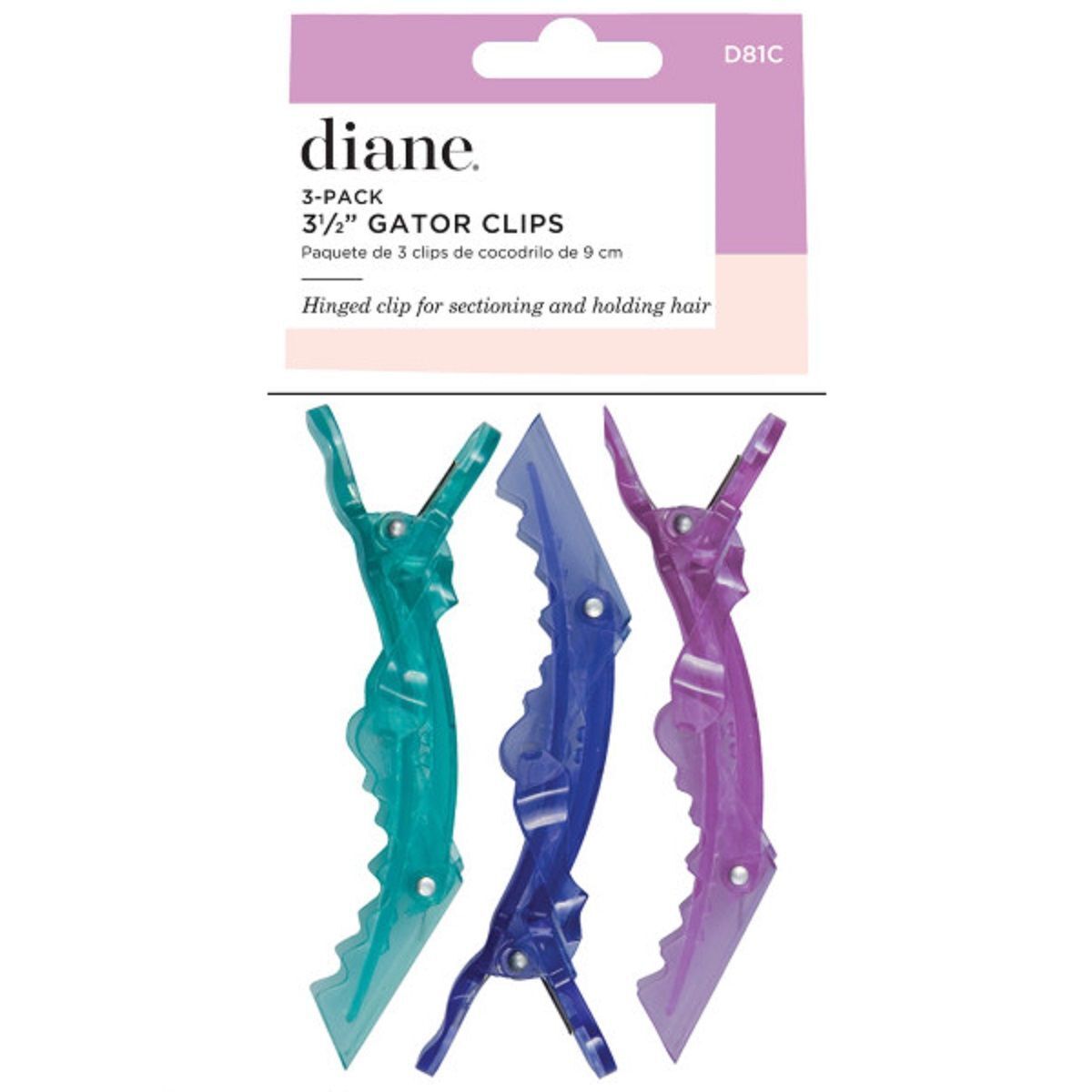 Diane 3-Pack 3.5 Gator Clips | Hinged clip for Sectioning & Holding Ha ...
